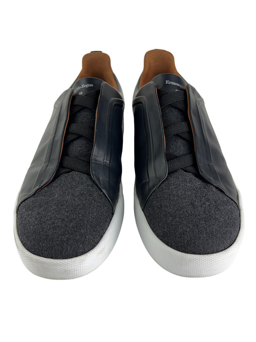 Tênis Ermenegildo Zegna Triple Stitch Preto - MOQ77 Original | Etiqueta ...