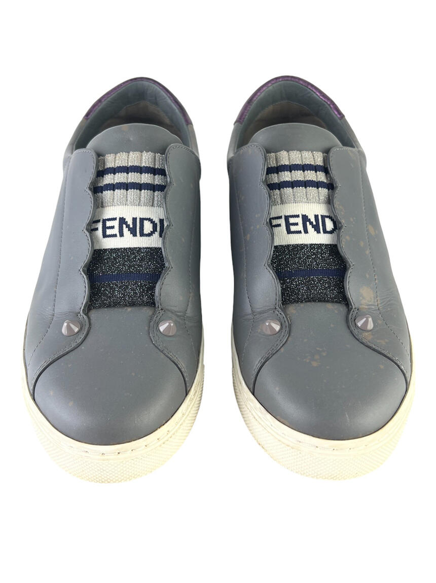 Tênis Fendi Rockoclick Asphalt Couro Cinza - ZZ1243 Original | Etiqueta ...