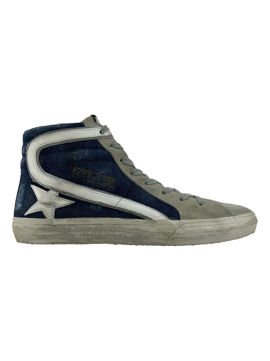 Tênis Golden Goose Deluxe Brand Slide Azul - BIZL5 Original | Etiqueta ...