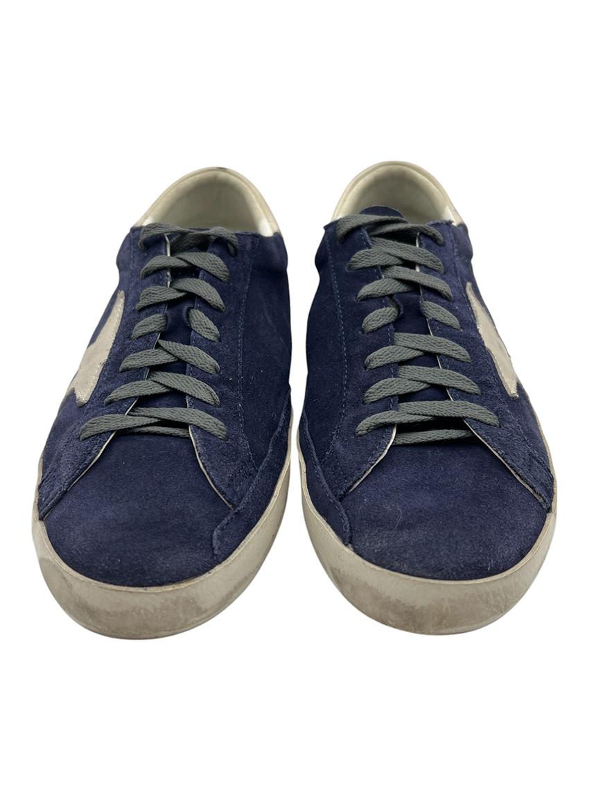 Tênis Golden Goose Deluxe Brand Super-Star Camurça Azul - CMAZ13 ...