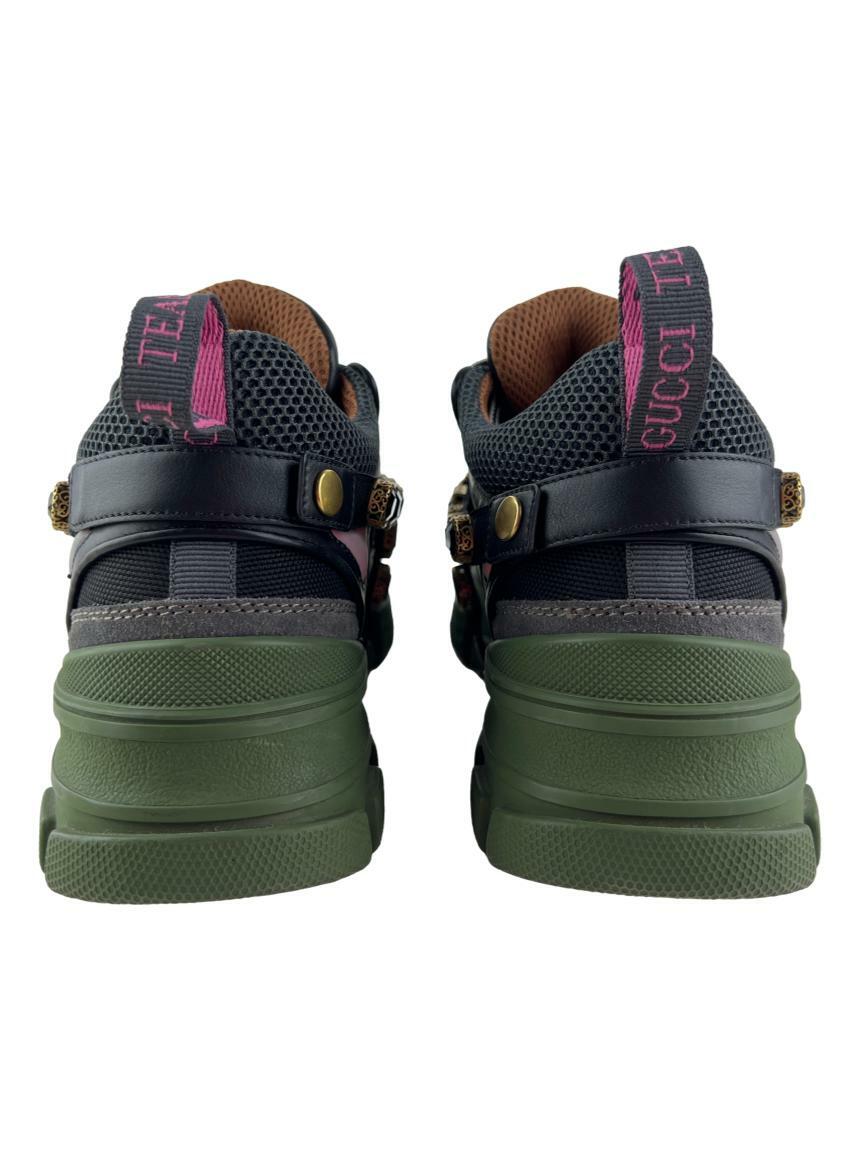 Tênis Gucci Flashtrek Sega Green Removable Crystal - BUI30 Original ...