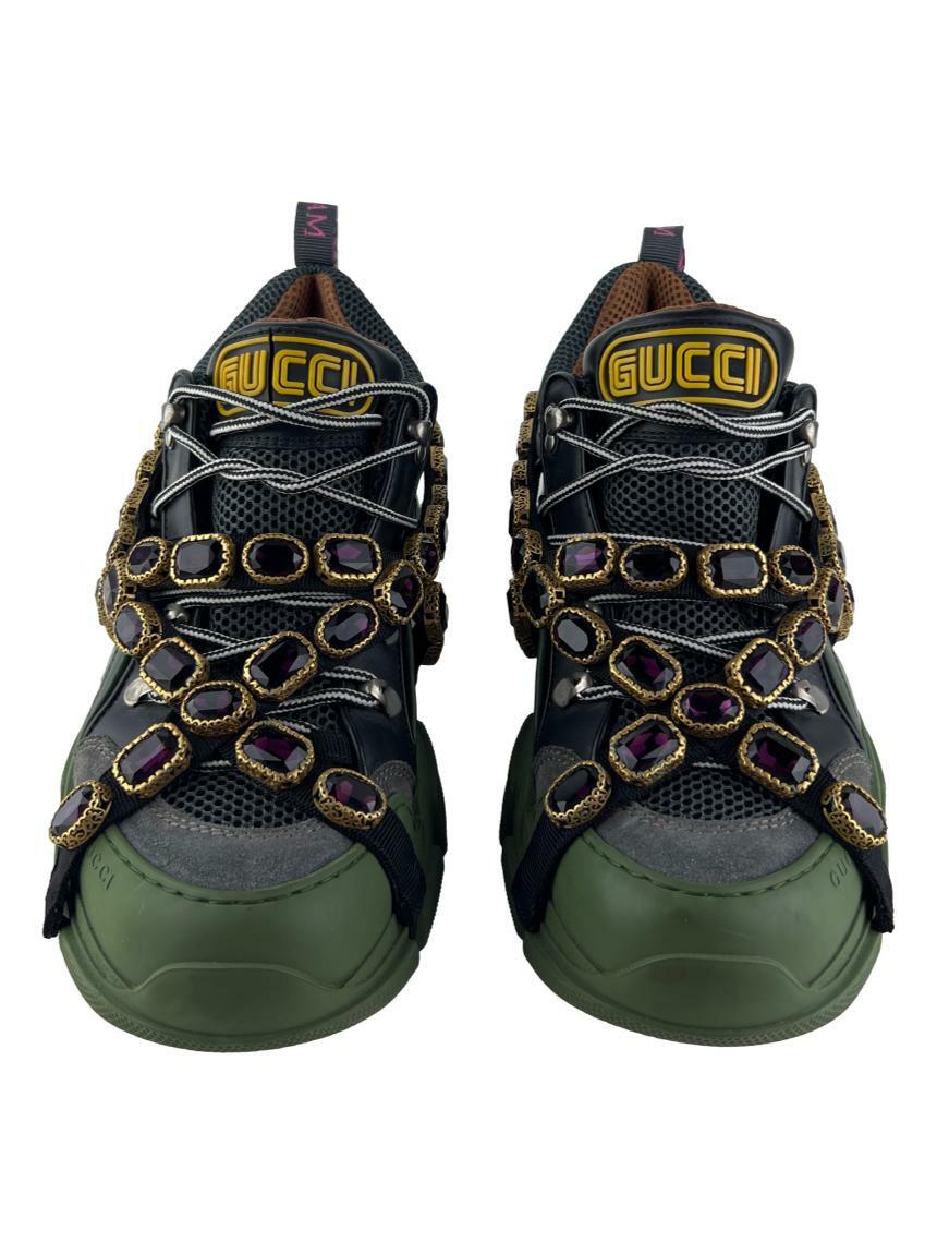 Tênis Gucci Flashtrek Sega Green Removable Crystal - BUI30 Original ...
