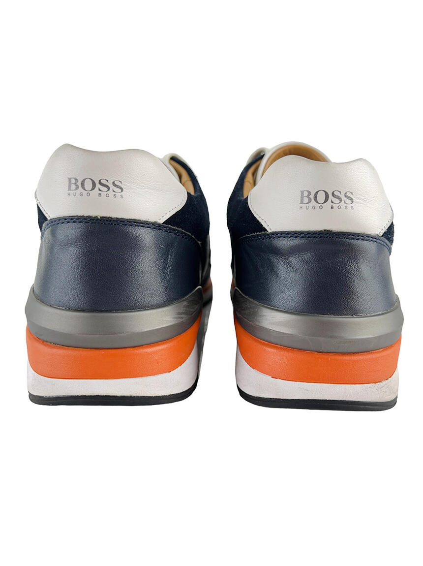 Tênis Hugo Boss Couro Azul - AFVI189 Original | Etiqueta Única