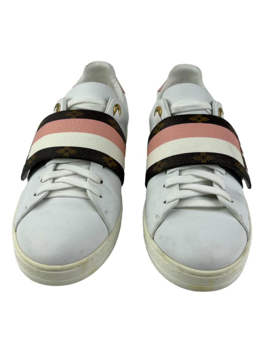 Tênis Louis Vuitton Monogram Striped Frontrow Branco Original - AFCS2 | Etiqueta Única