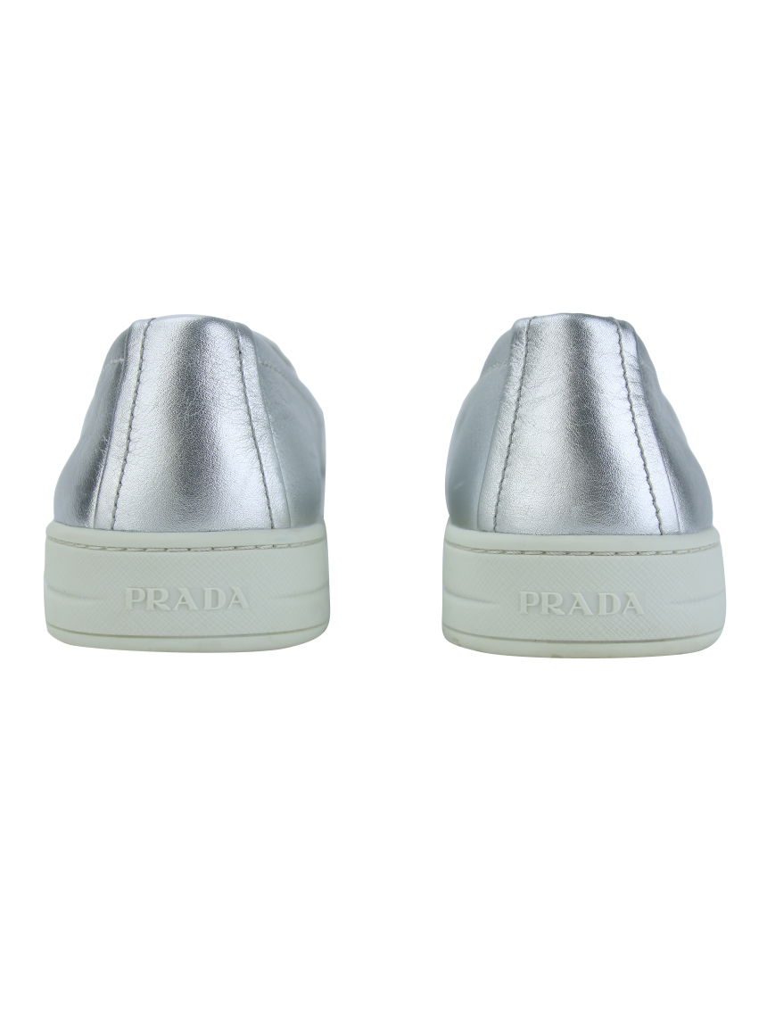 Tênis Prada Slip On Prata - AJB32 Original | Etiqueta Única