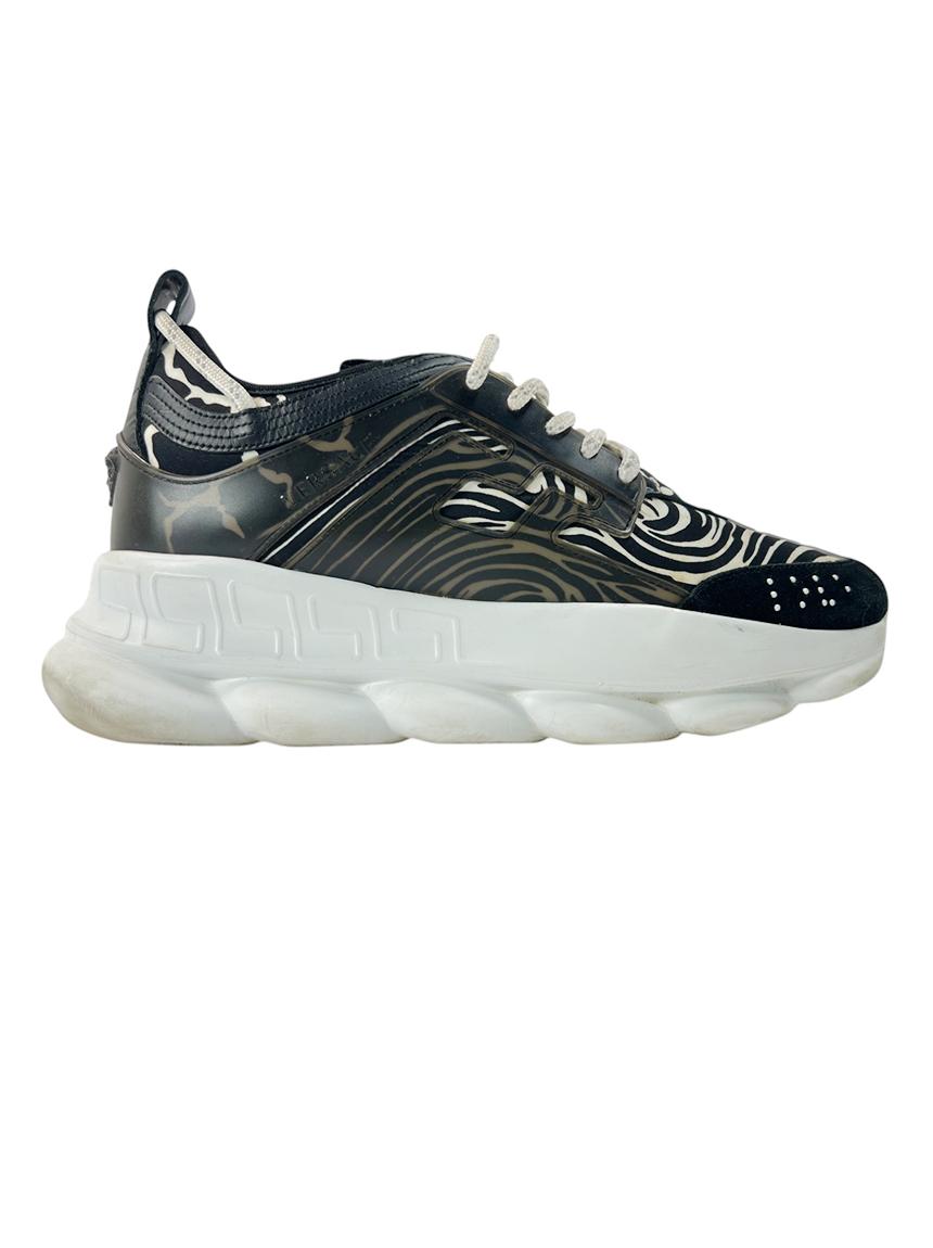 Tênis Versace Chain Reaction 'Zebra' - AHCD62 Original | Etiqueta Única