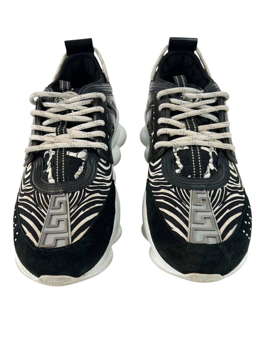 Tênis Versace Chain Reaction 'Zebra' - AHCD62 Original | Etiqueta Única