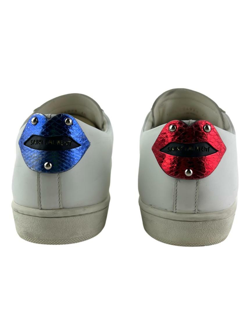 Tênis Yves Saint Laurent Metallic Ayers Signature Court Lips Branco ...