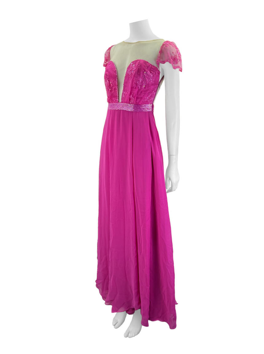 Vestido Arthur Caliman Bordado Longo Rosa - CHQG3 Original | Etiqueta Única