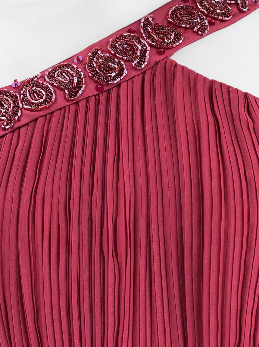 Vestido Arthur Caliman Longo Bordaddo Vinho - NTX200 Original ...