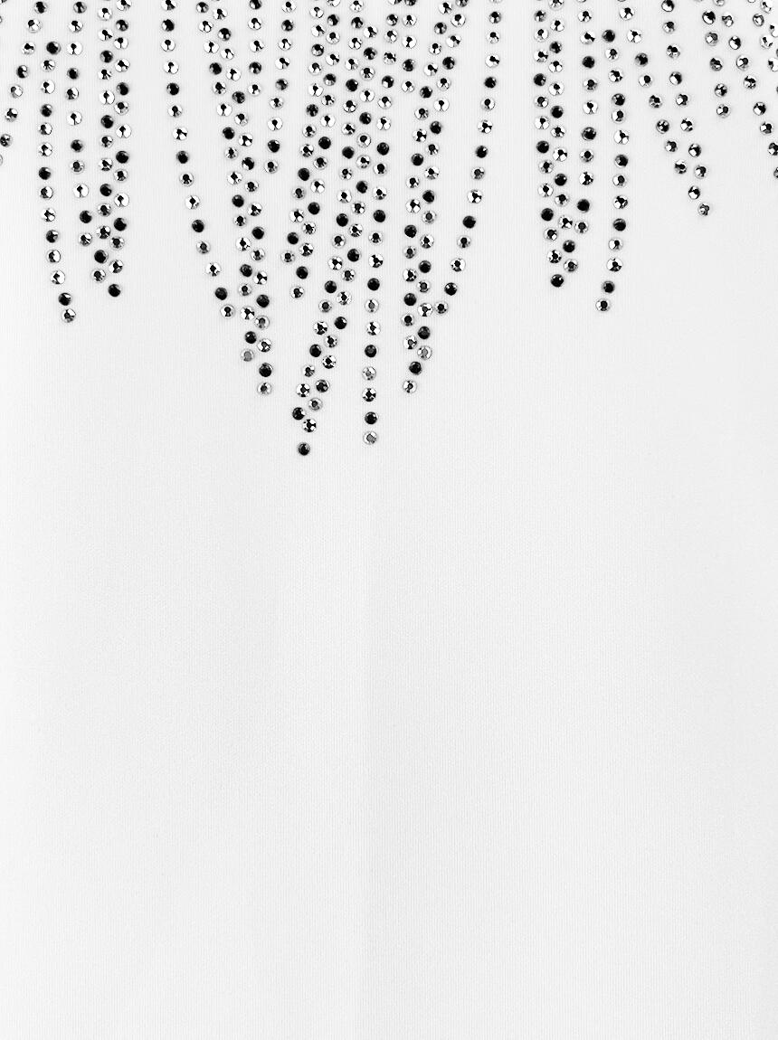 Vestido Calvin Klein Off White Strass - AEUM78 Original | Etiqueta Única