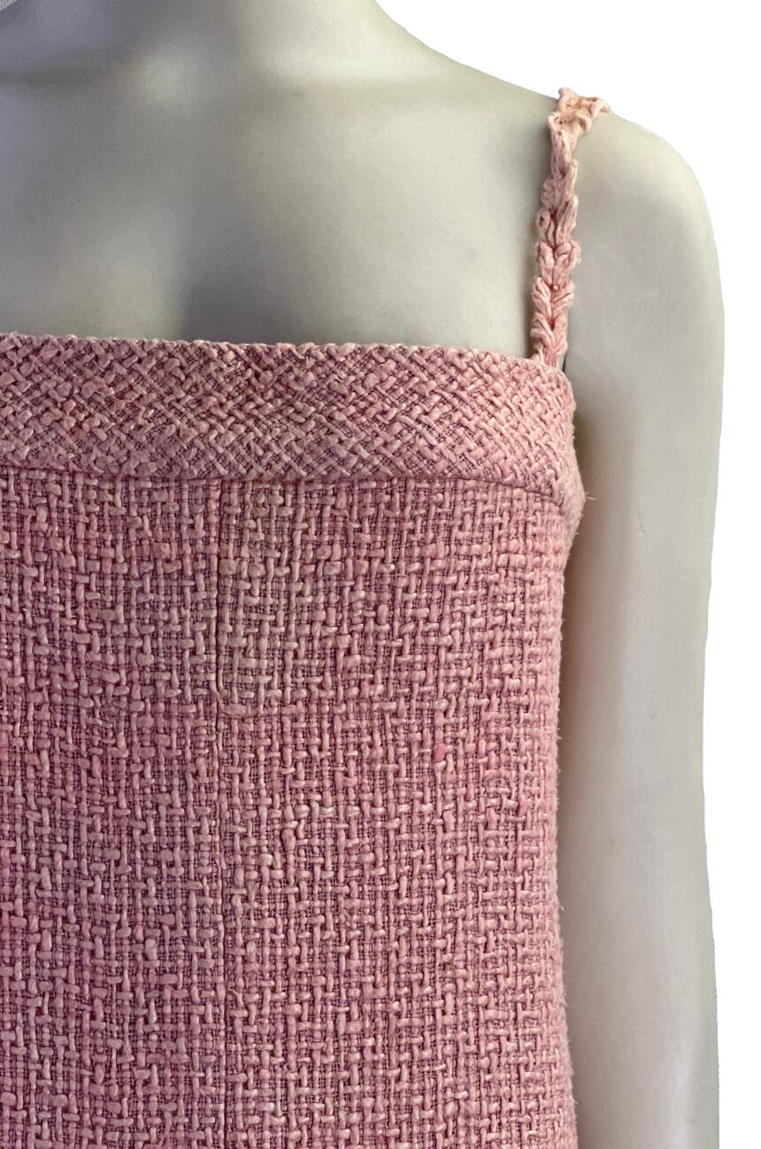 Vestido Chanel Tweed Rosa - CFJY50 Original | Etiqueta Única