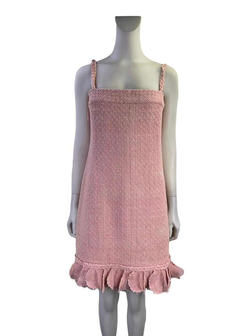 Vestido Chanel Tweed Rosa - CFJY50 Original - | Etiqueta Única