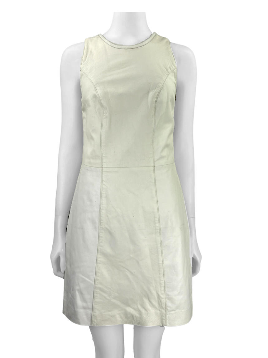 Vestido Cori Collection Couro Off White - AGTB1 Original | Etiqueta Única