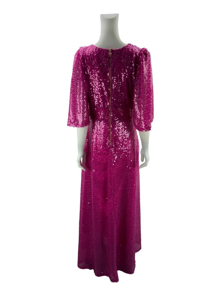 Vestido de Festa Ave Rara Longo Paetê Cristal Pink - AHDP3 Original | Etiqueta Única