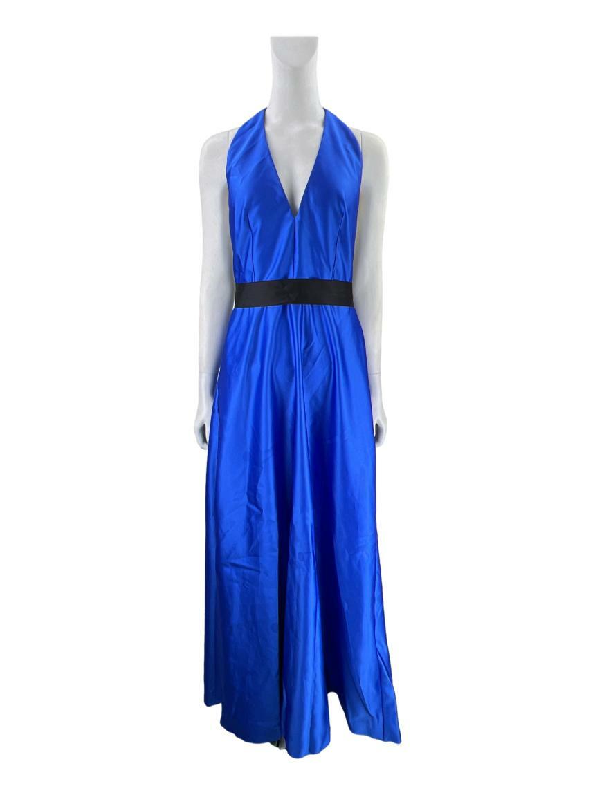 Vestido de Festa Carolina Herrera Tecido Azul - BID8 Original ...