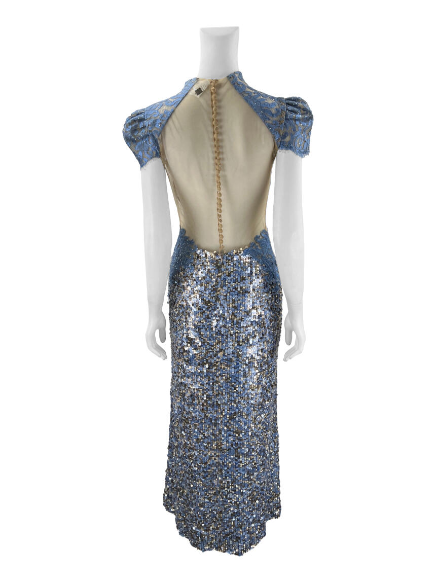 Vestido de Festa Patricia Bonaldi Paetês Azul Original - QNJ43 ...