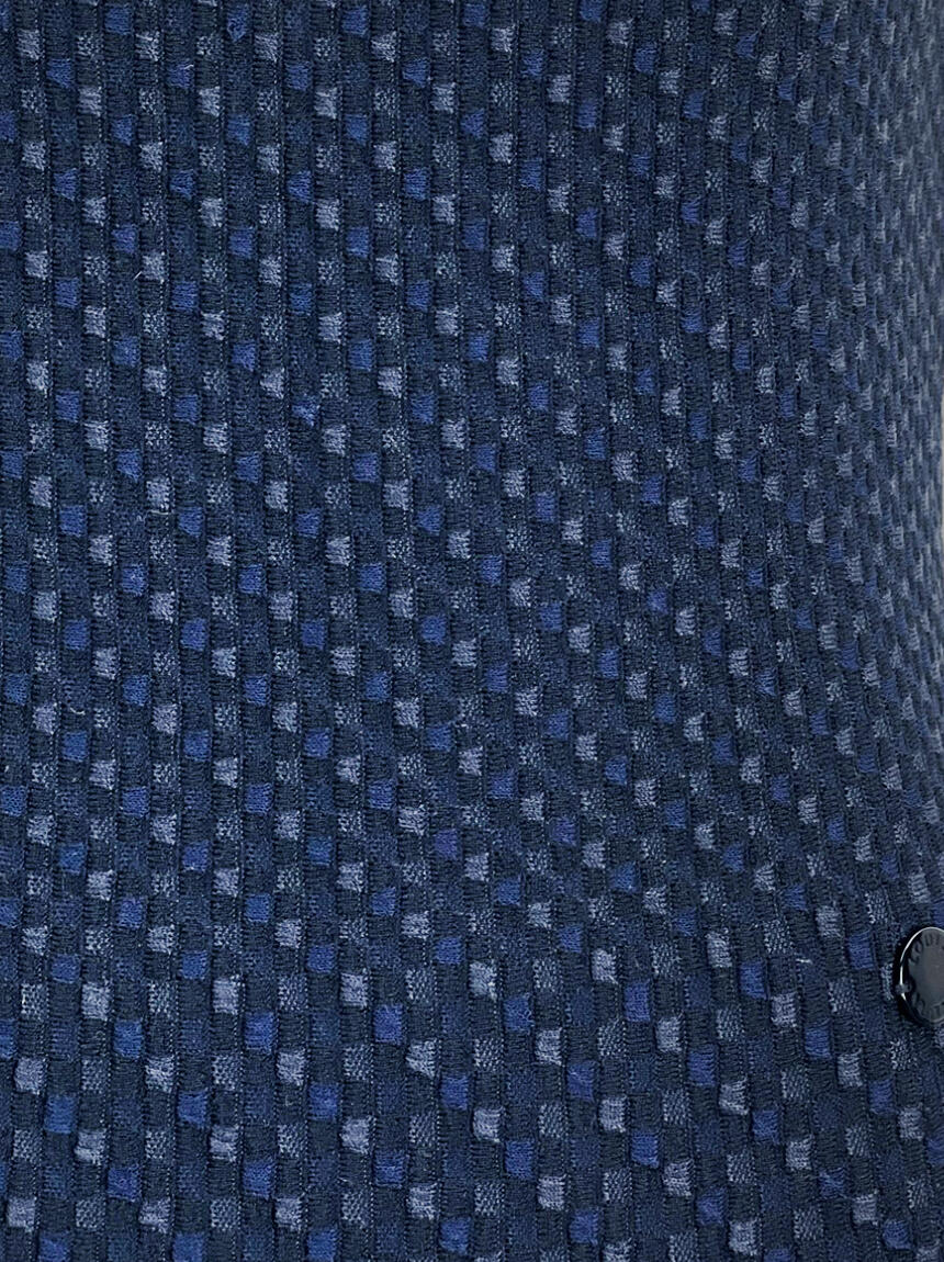 Vestido Louis Vuitton Texturizado Azul - CJTF3 Original | Etiqueta Única