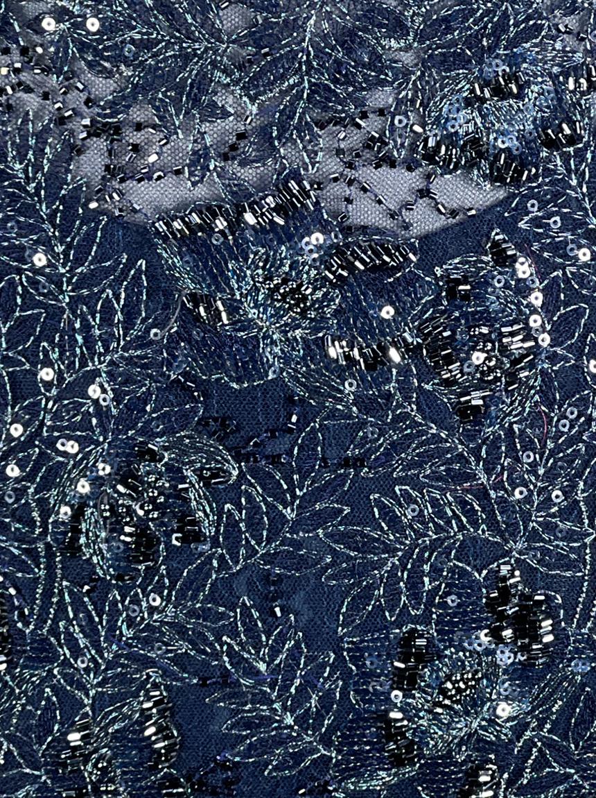 Vestido Patricia Bonaldi Bordado Azul - COMX3 Original | Etiqueta Única