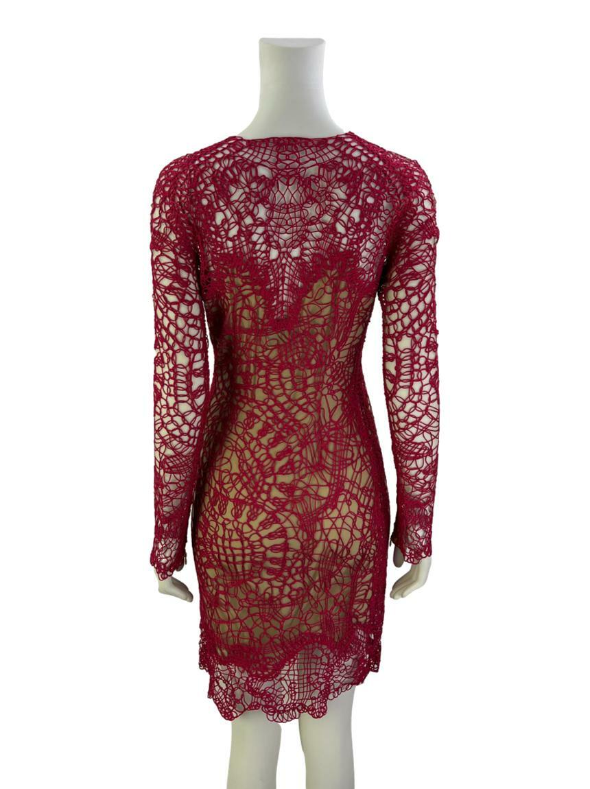 Vestido Tom Ford Renda Vermelha - BZJ426 Original | Etiqueta Única