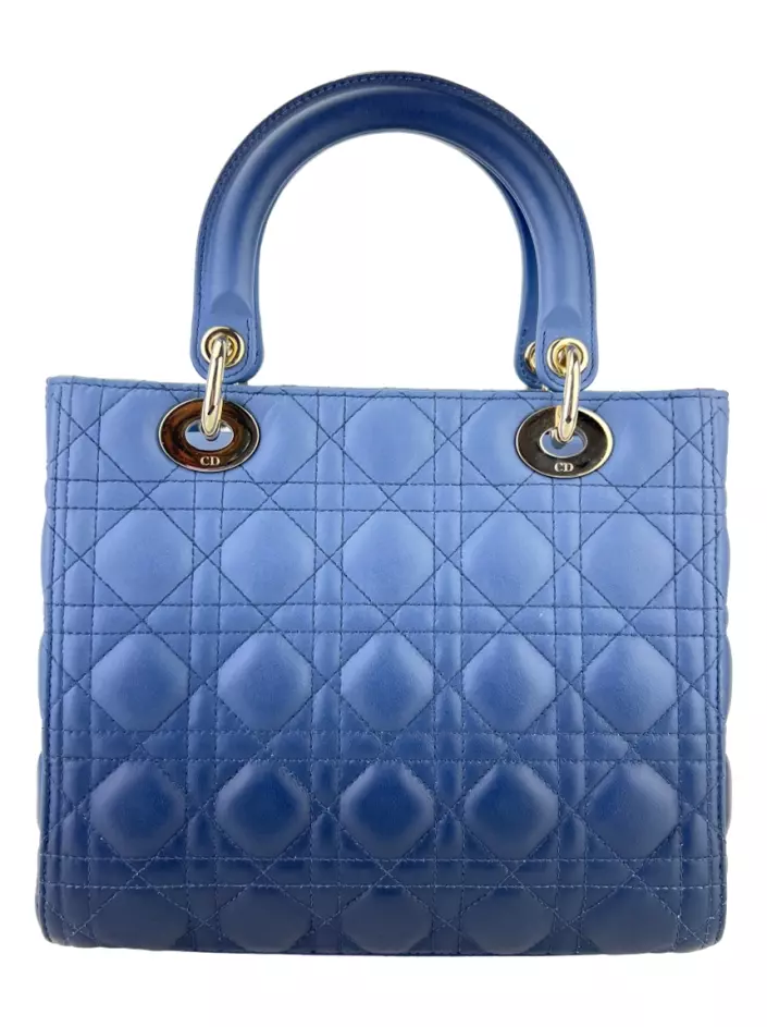 Bolsa Tote Christian Dior Lady Dior Azul - CDNH2 Original | Etiqueta Única