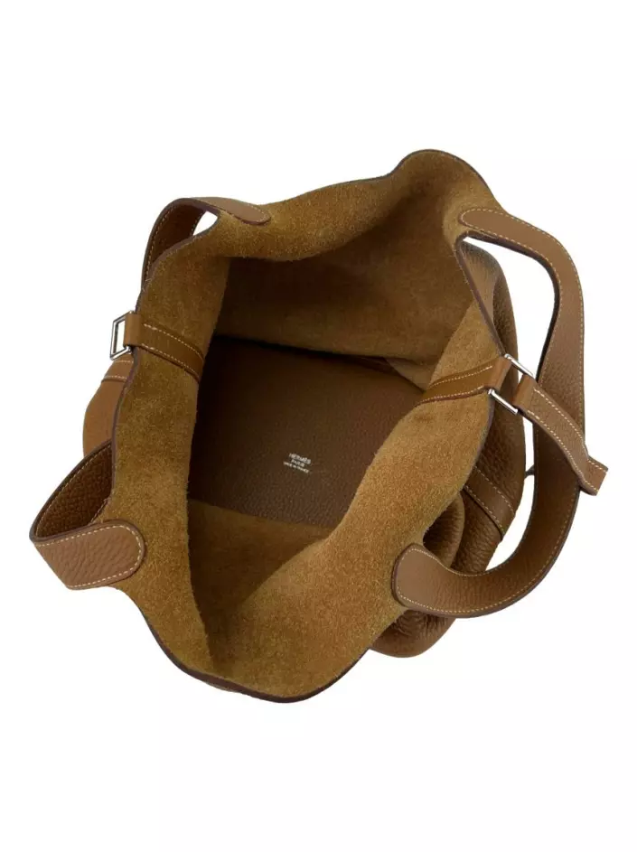Bolsa Tote Hermès Picotin Clemence Marrom Original - | Etiqueta Única