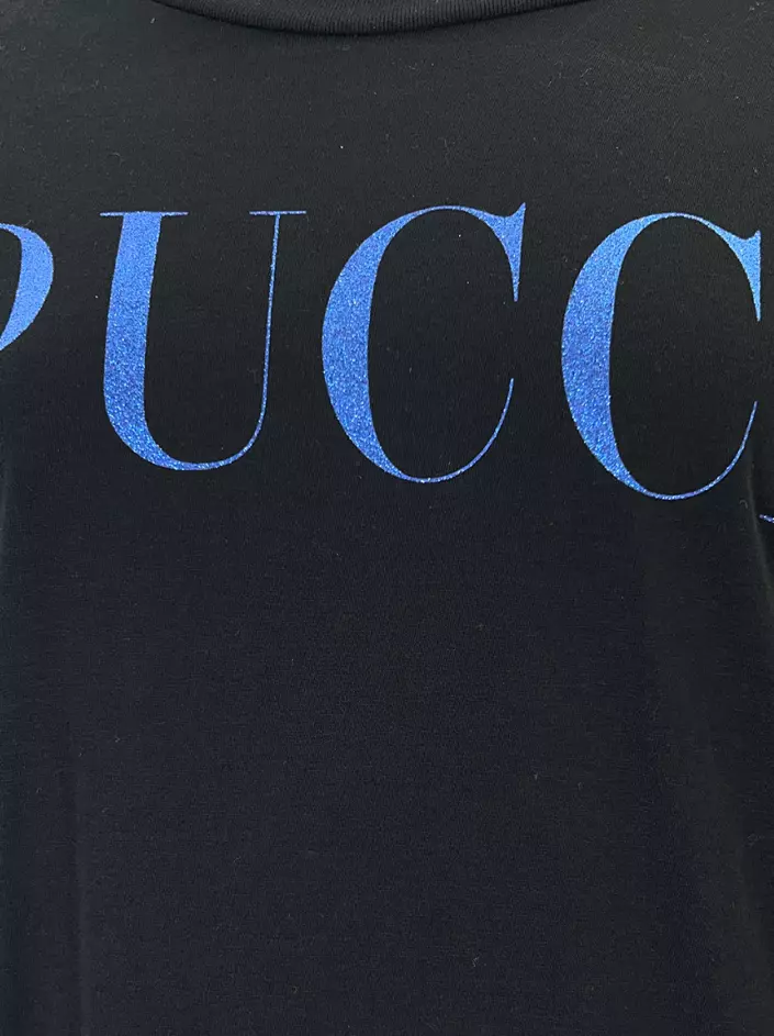 Camiseta Emilio Pucci Logo Preta - GOG30 Original | Etiqueta Única