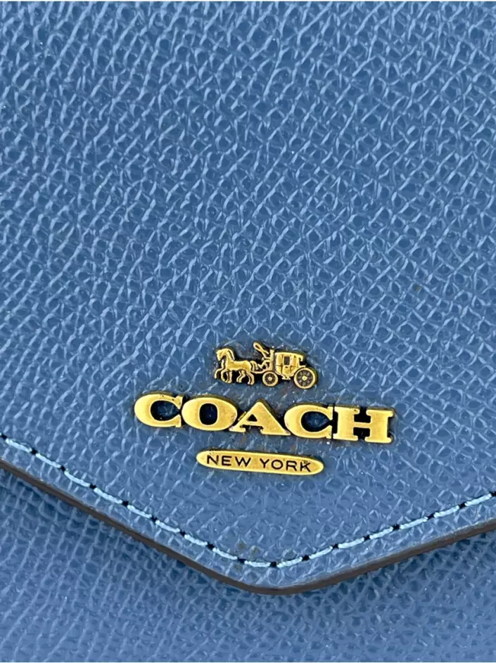 Carteira Coach Couro Azul Original - | Etiqueta Única