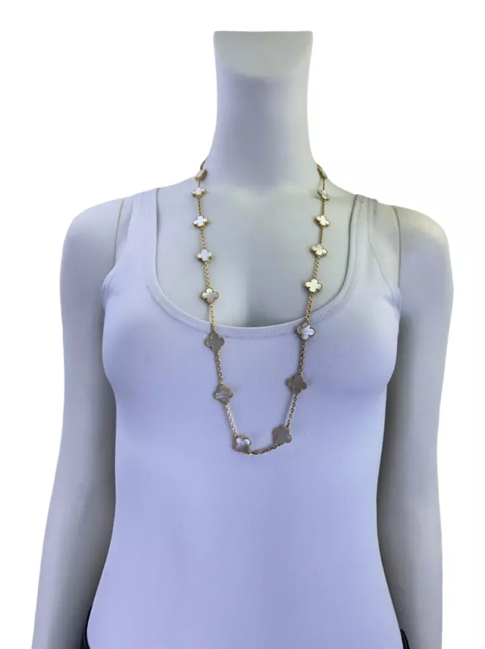 Colar Van Cleef & Arpels Vintage Alhambra 20 motivos Dourado Original ...