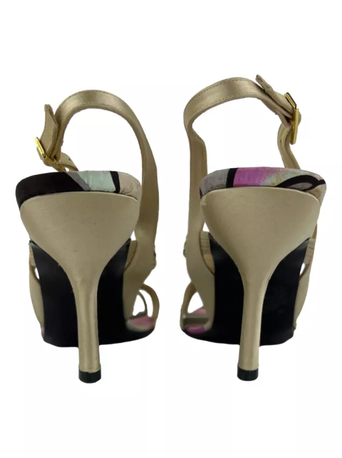 Sapato de Salto Versace Vintage Gianni Versace Strass Bege - LRC42 ...