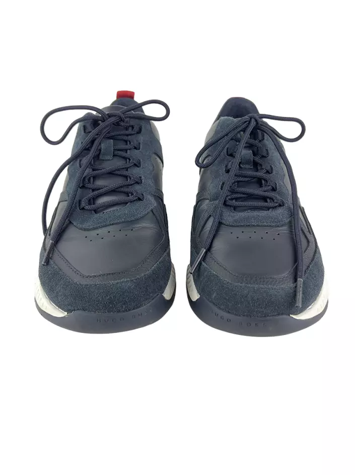 Tênis Hugo Boss Couro Azul Original - | Etiqueta Única